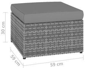 vidaXL Marketos Zahradní křeslo se stoličkou polyratan antracitové