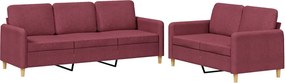 2dílná sedací souprava s poduškami vínová textil 3202124