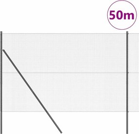Zemní upevnění svařované drátěné ploty 50 x 1,4 m Šedá Síťovina 3351887