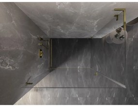 Mexen Lunar-B L, sklápěcí sprchový kout levý 100 x 70 cm, 8mm čiré sklo, zlatý profil, 832L-100-070-50-00-L