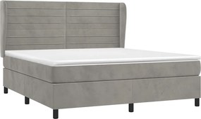 Box spring postel s matrací světle šedá 160x200 cm samet 3129279