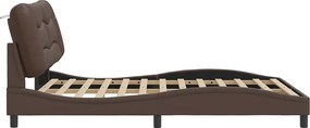Rám postele bez matrace Hvar hnědý 160x200 cm umělá kůže 3208011