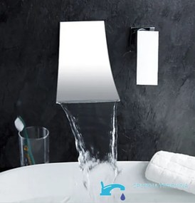 Nástěnná umyvadlová baterie EYN SU3875 s LED a kaskádovým výtokem, chrom