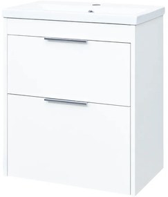 Mereo Mereo, Vigo, koupelnová skříňka s keramickým umyvadlem, 61 cm, bílá, dub, CN311