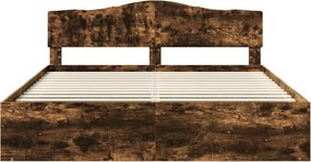 Rám postele Kouřový dub 200 x 200 cm Masivní borové dřevo 3412857