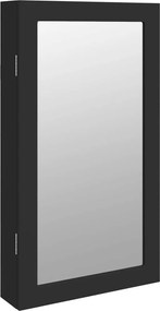 vidaXL Zrcadlová šperkovnice s LED světly nástěnná [353230] Barva: Černá