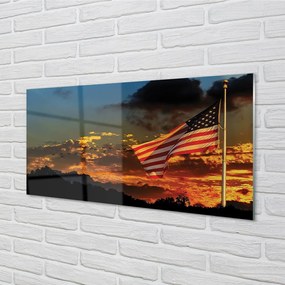 Obraz na skle Vlajka USA 140x70 cm