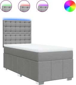 Box spring postel s matrací světle šedý 100 x 200 cm textil 3293893
