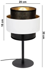 Stolní lampa NESS 1xE27/60W/230V černá/bílá