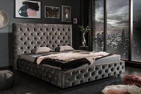 Designová manželská postel Paris tmavě šedý samet 160x200cm