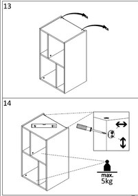 Jurek Závěsný regál LORIN R13 Kombinace barev: KAŠMÍR + ALPAKA