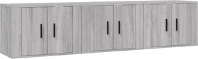 Nástěnné TV skříňky 3 ks šedé sonoma 57 x 34,5 x 40 cm 3188348