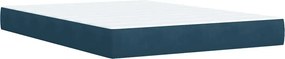 Box spring postel s matrací modrá 160 x 200 cm samet 3287786