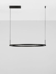 Matně černé hliníkové LED stmívatelné závěsné svítidlo ø 80 cm Lunette – Nova Luce