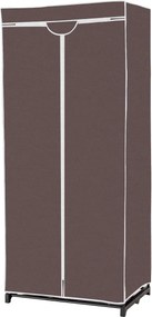 Costway Šatní skříň textilní látková s tyčí na šaty – 75 × 50 × 170 cm, hnědý