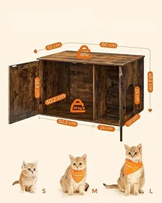 Goleto Kočičí skříňka s dvířky na stelivo | rustikálně hnědá