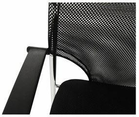Konferenční židle UMUT síťovina a síťovaná látka černá, kov chrom, VÝPRODEJ
