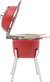 vidaXL Kamado Zahradní gril a udírna keramický 81 cm [316096] Barva: Červená