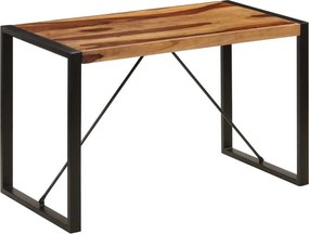 vidaXL Jídelní stůl 120 x 60 x 76 cm masivní sheeshamové dřevo [247423] Barva: Černá