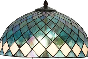 Modrá stolní lampa Tiffany Blue Ocean - Ø 40*61cm