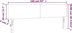 Čelo postele s LED černé 160x5x78/88 cm textil 3121340