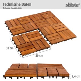 Stilista 77229 STILISTA dřevěné dlaždice, mozaika 3, akát, 3 m²