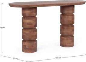 Konzolový stolek z mangového dřeva v tmavě přírodní barvě 45x130 cm Cortez – Bizzotto