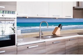 DIMEX | Fototapeta do kuchyně Pláž KI-260-090 | 260 x 60 cm | modrá, bílá, béžová