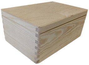 Gaboni 91637 Dřevěná bedýnka s víkem, 30 x 20 x 13,5 cm