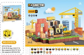 Magnetická stavebnice MAGNETIC Staveniště, 100 dílků