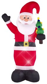Vánoční nafukovací Santa Claus s LED osvětlením 225 cm červený IVALO Beliani