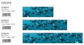 DIMEX | Fototapeta do kuchyně Kapky vody KI-260-019 | 260 x 60 cm | modrá