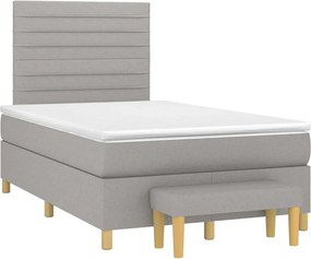 Box spring postel s matrací světle šedá 120x190 cm textil 3270411