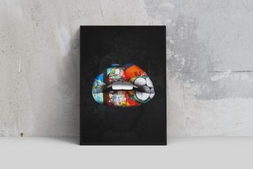 Pixada Graffiti Lips - motivační obraz Velikost: A3 - 29,7x42 cm, Volba rámu: s černým rámem