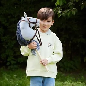 HOPPIHORSE Kůň na tyči A4 šedá / Plyšová hračka