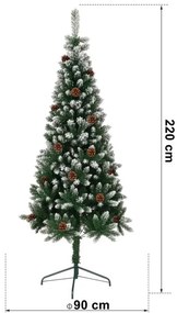 Vánoční stromek NATALE s šiškami, výška 220 cm.