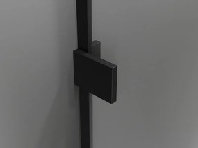 Mexen Lunar, pravostranný výklopný sprchový kout 75 x 80 cm, čiré sklo, černý profil, 834-075-080-70-00-P