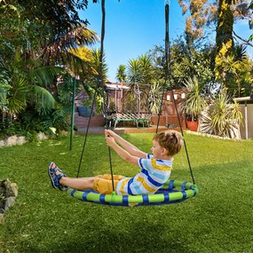 Houpací hnízdo Outsunny - nastavitelné pro děti 3-8 let, nosnost 150 kg, venkovní Ø100x120-180 cm Modrá