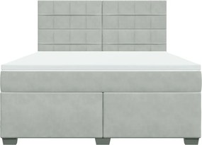 Box spring postel s matrací světle šedá 180x200 cm samet 3290978