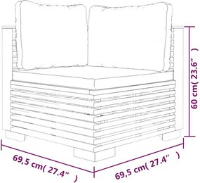5dílná zahradní sedací souprava s poduškami masivní teak 3100870
