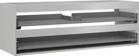 Mexen Box-A, závěsná skříňka 140 cm, 2 zásuvky, matná šedá, 91AX0-1400-470-2-62