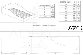 Dětská postel z borovicového dřeva Adeko Pepe Colm, 90 x 200 cm