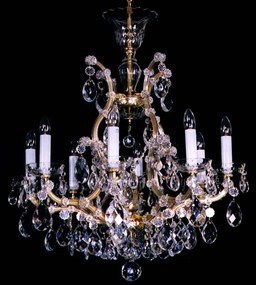 8 flames Maria Theresa crystal chandelier with crystal almonds