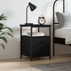 Noční stolek černý 34 x 35,5 x 50 cm kompozitní dřevo - Default Title
