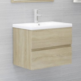 Skříňka Se Zápustným Umyvadlem Kompozitní Dřevo Dub Sonoma - bez vodovodní baterie / 41 x 38.5 x 45 cm