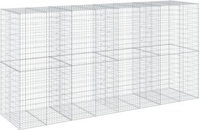 Gabionový koš s víkem 400 x 100 x 200 cm pozinkované železo 3295231