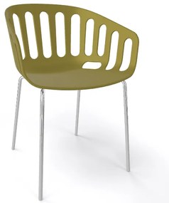 GABER - Židle BASKET NA, šalvějově zelená/chrom