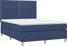Box spring postel s matrací modrá 140x200 cm textil 3142263