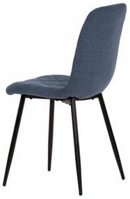 Jídelní židle modrá látka nohy černý kov CT-283 BLUE2
