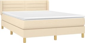 Box spring postel s matrací krémová 140x190 cm textil 3130350